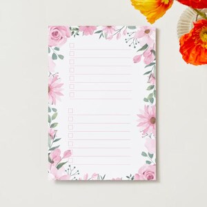 Pink Flower Journal Pages: Lined Printable Paper (digital Download) - Etsy