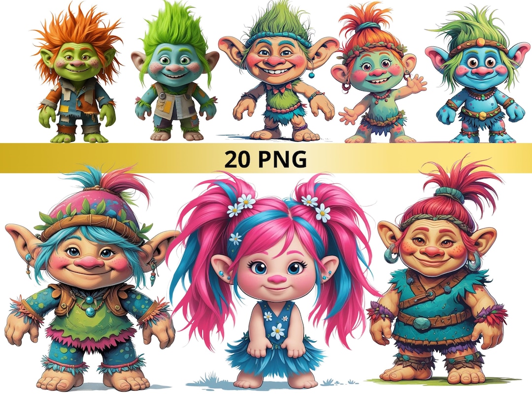 Troll Clipart, Playful PNG Graphics (digital Download 20 Pngs - Etsy