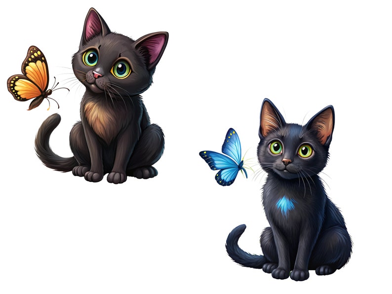 Clipart Cats, Black Cat Clipart, Cute Kitten Clipart, Kittens Clipart ...