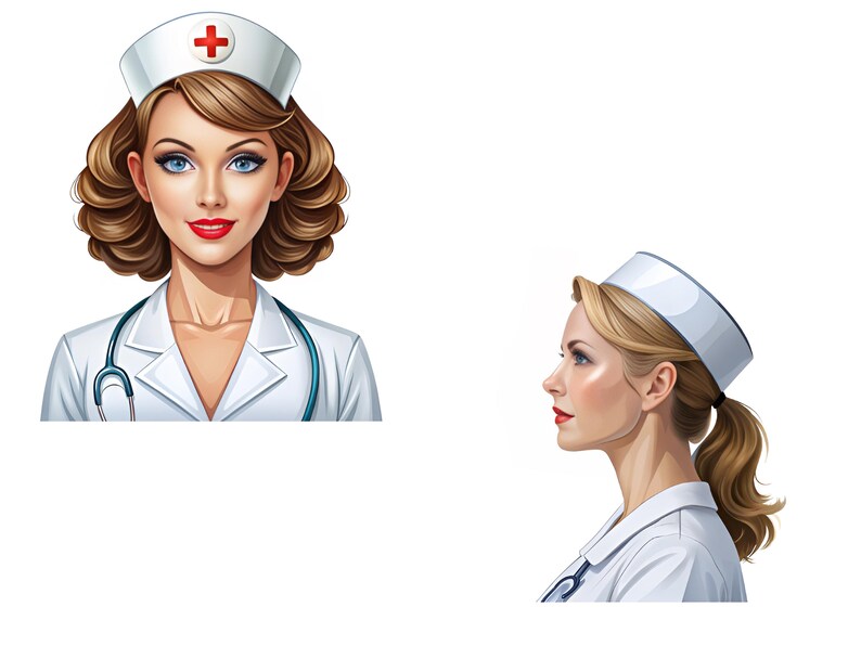 Nurse Clipart Bundle, Medical Illustrations (PNG) - Etsy