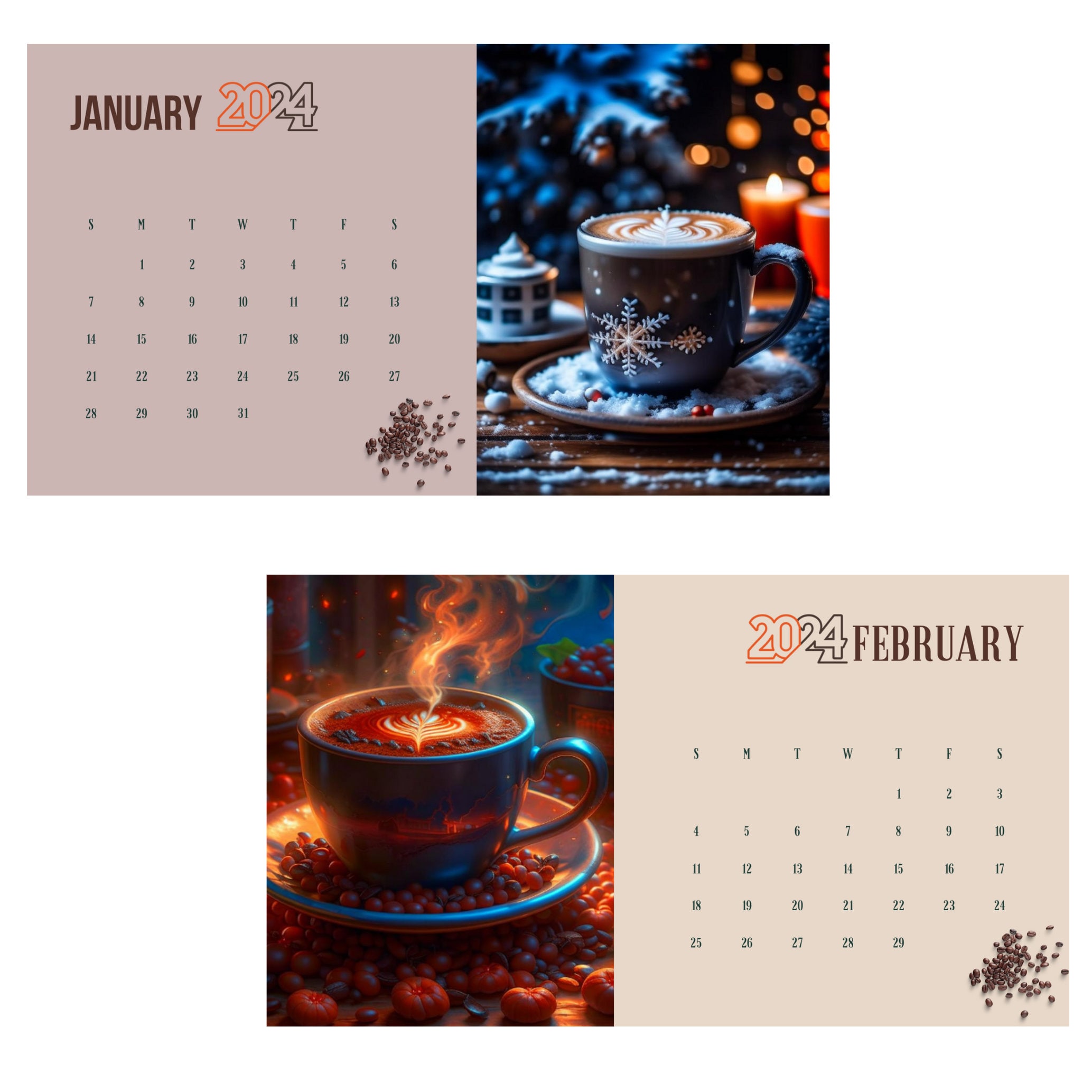 Coffee Calendar 2024. Сoffee Poster. Сoffee Advent Calendar. Wall ...