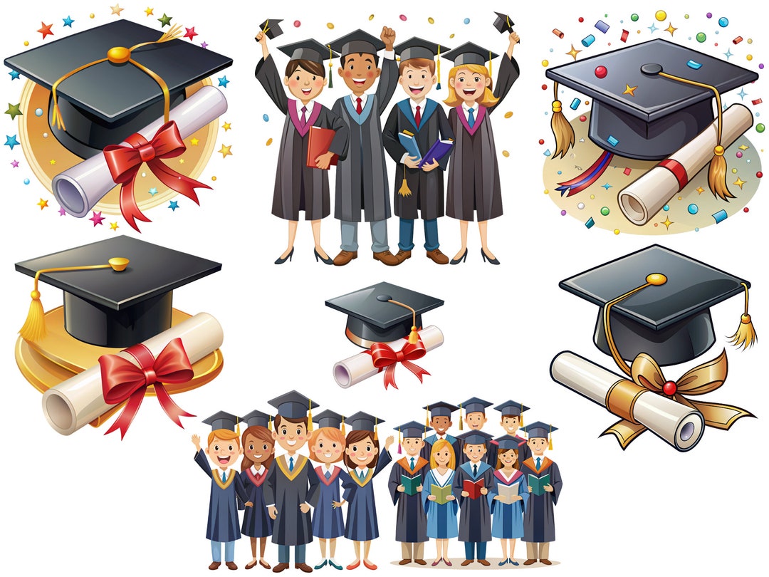 Graduation Clipart. Graduation Cap Clipart. Graduate PNG. Clipart ...