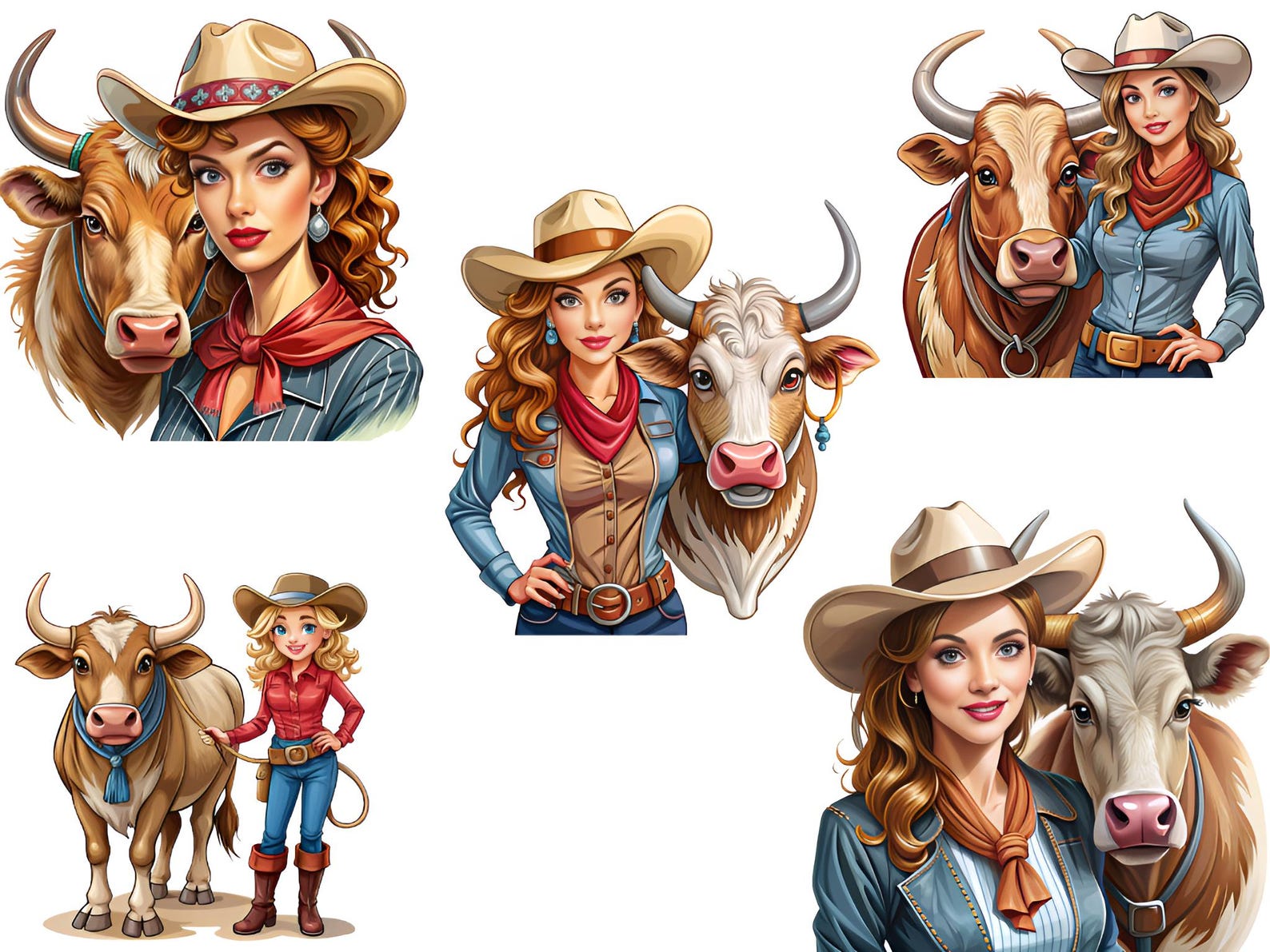 Cowgirl Clipart, Farm Clipart, Coquette Cowgirl, Wild West Clipart ...