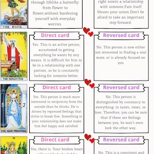 Tarot Cheat Sheet Partner Fidelity, Upright & Reversed Meanings, Love ...
