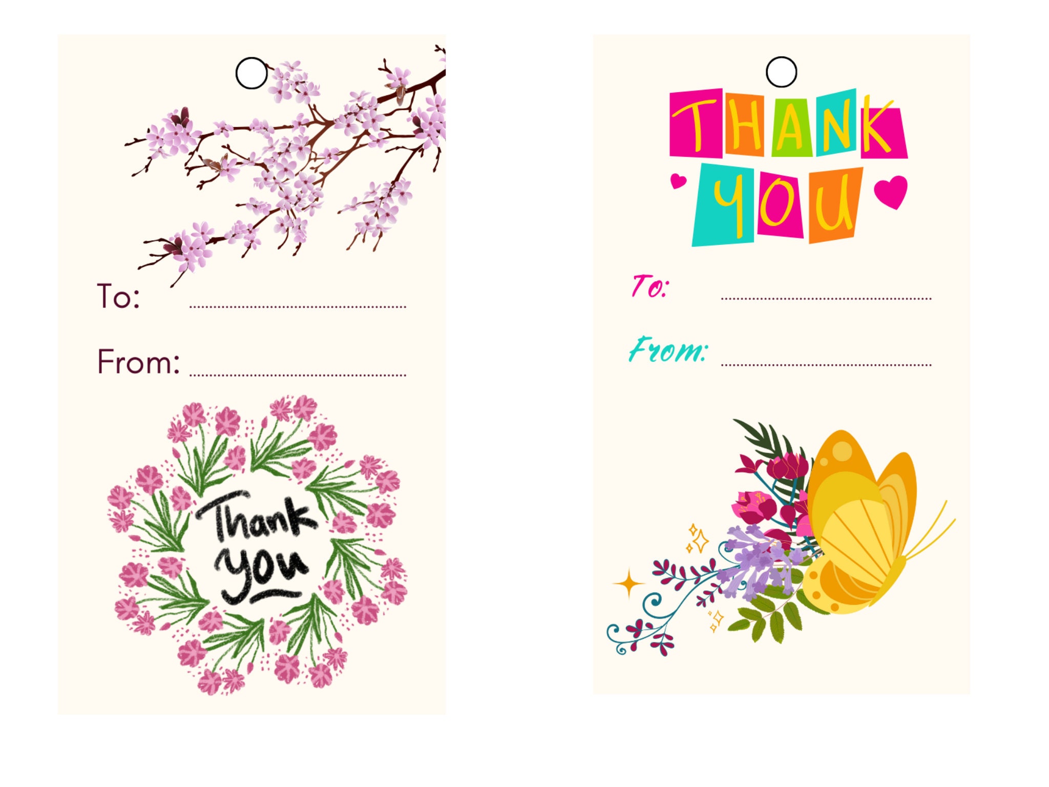 Thank You Tags, Printable Thank You Tags, Thank You Gift Tag, 5 Tags ...