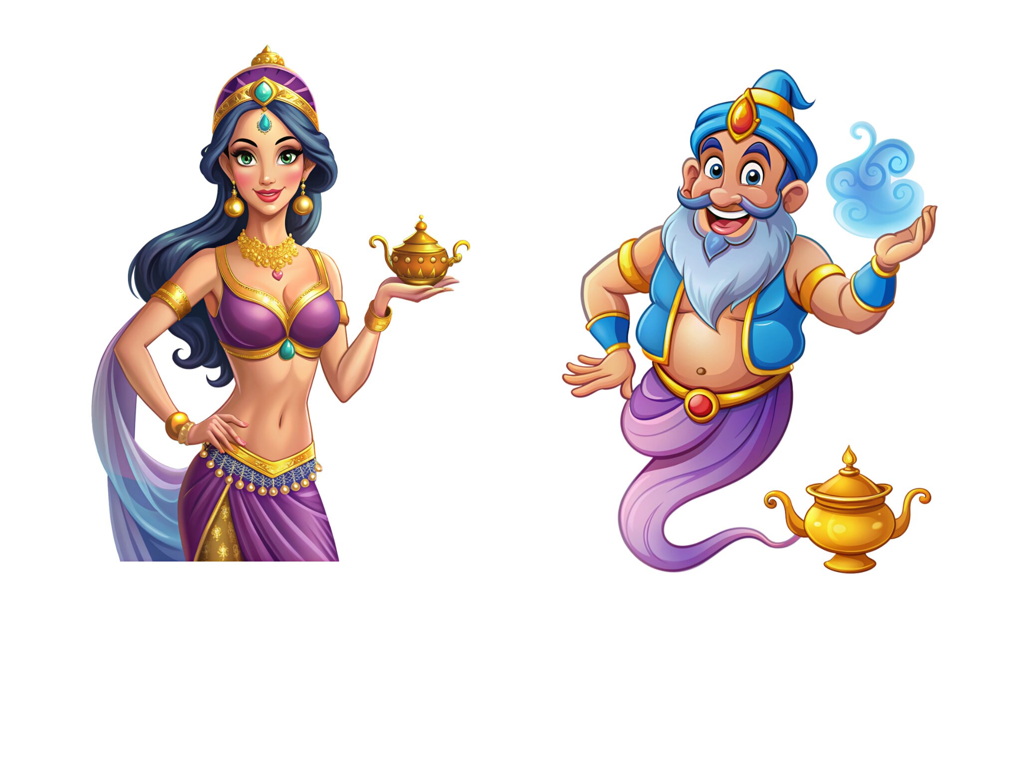 Aladdin Genie Set 20 PNG, Genie Clipart, Mystical Clipart, Genie Lamp, Fantasy Clipart, Genie ...