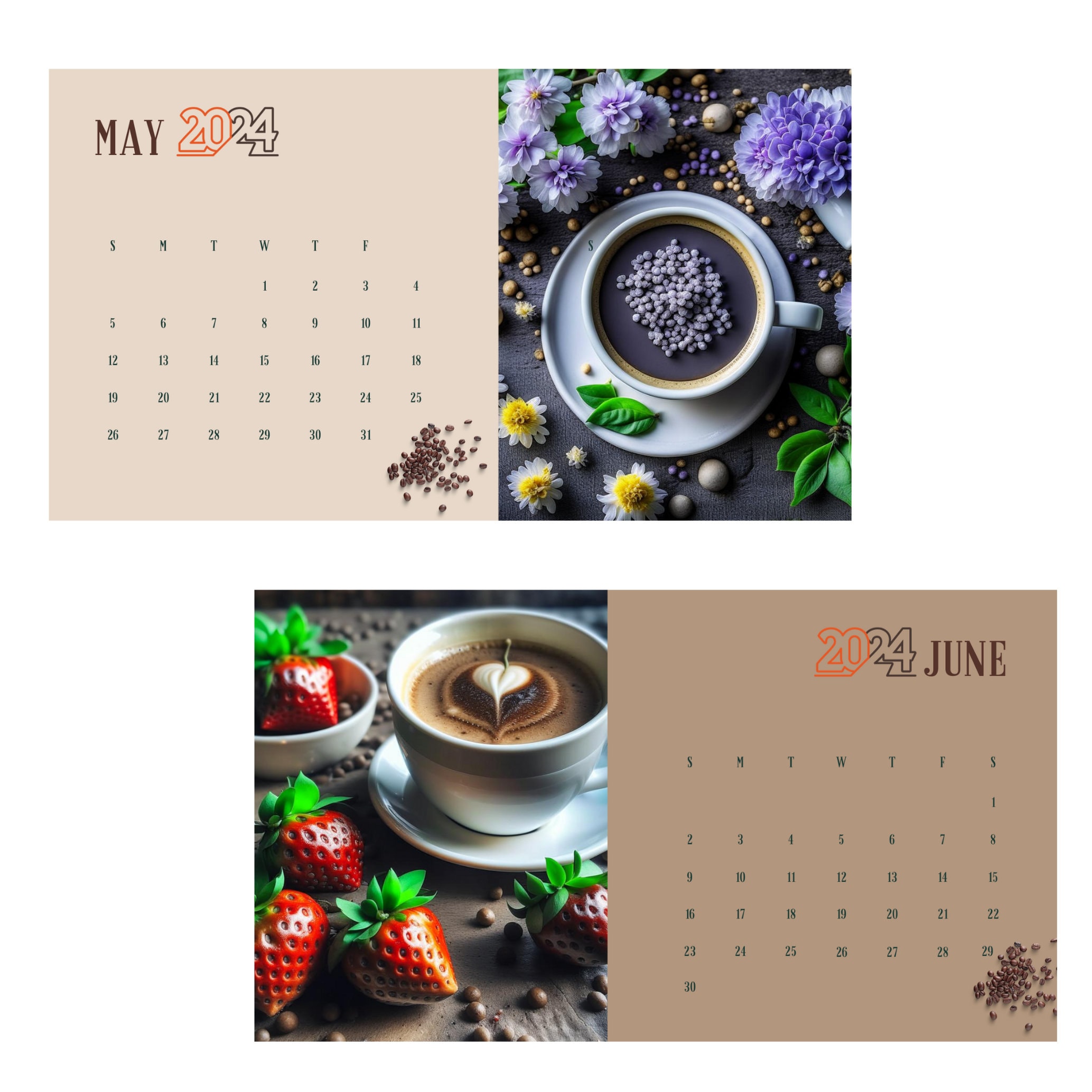 Coffee Calendar 2024. Сoffee Poster. Сoffee Advent Calendar. Wall ...