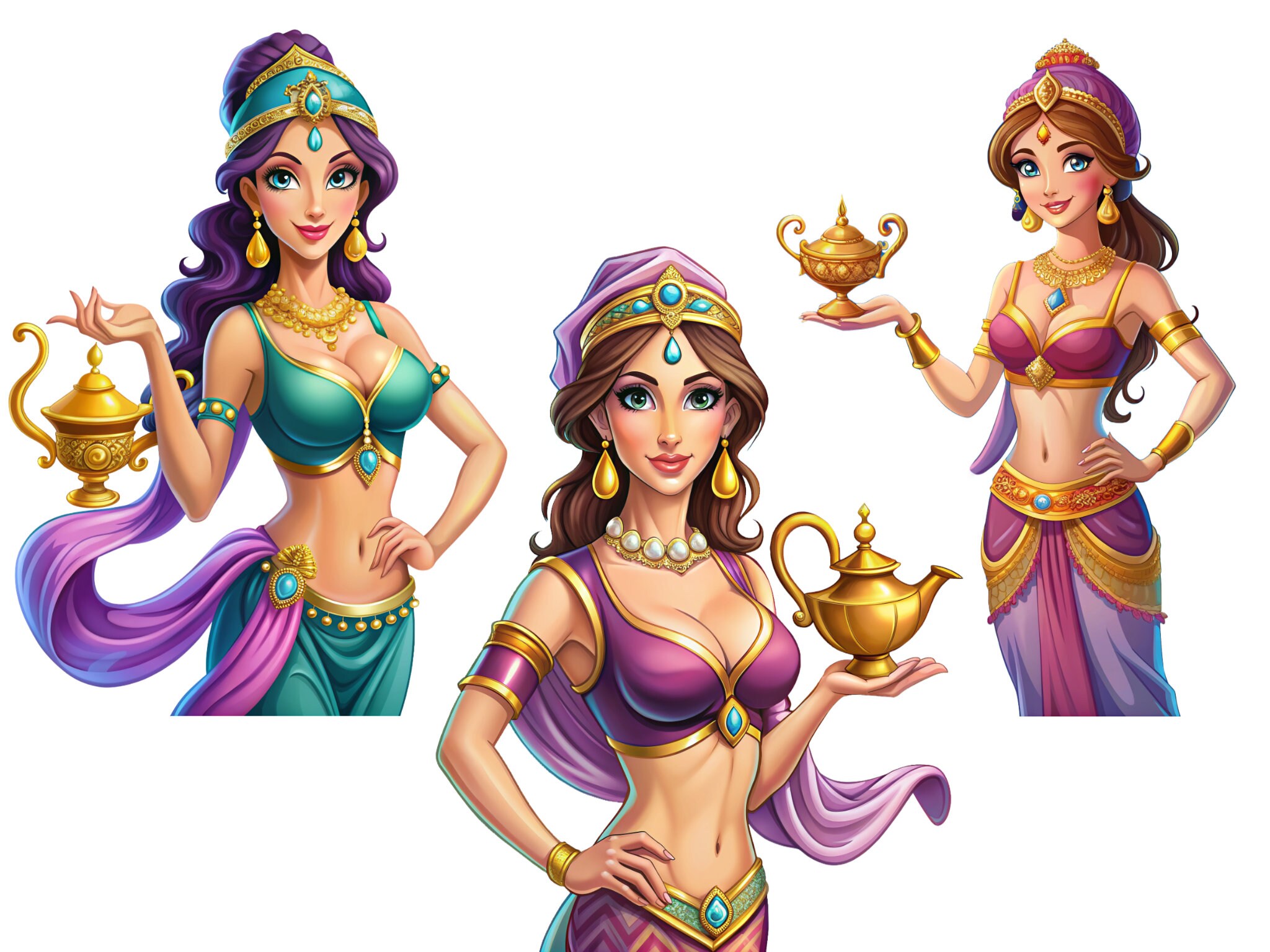 Aladdin Genie Set 20 PNG, Genie Clipart, Mystical Clipart, Genie Lamp, Fantasy Clipart, Genie ...