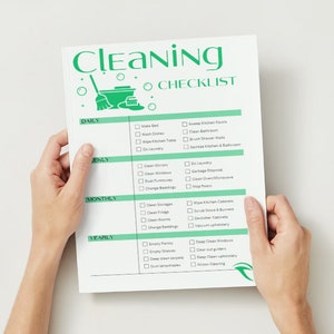 Cleaning Checklist, Chore Chart, Home Cleaning Checklist, Weekly ...