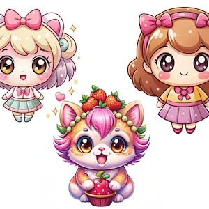 Kawaii Clipart 25 PNG, Character Clipart Kawaiiб, Cute Kawaii Clipart ...