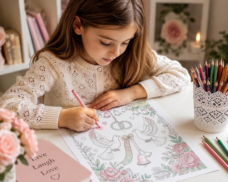 Wedding Coloring Pages | Activity Pack | 40 PNG - PDF | A4 Size ...