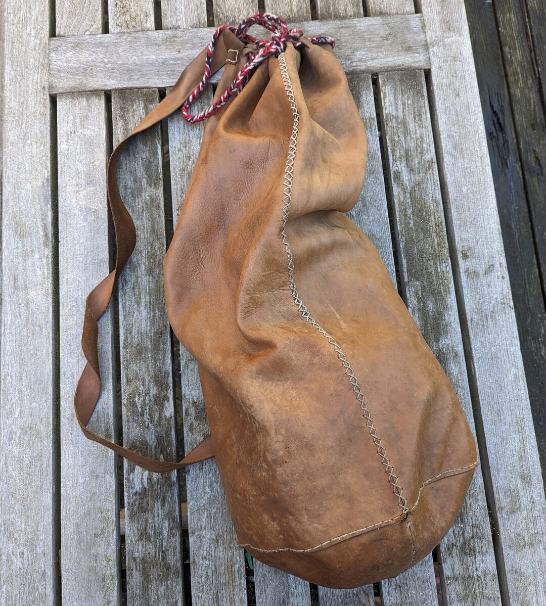 Leather Duffelbag for Reenactment / Larp / Cosplay (hand-stitched) - Etsy