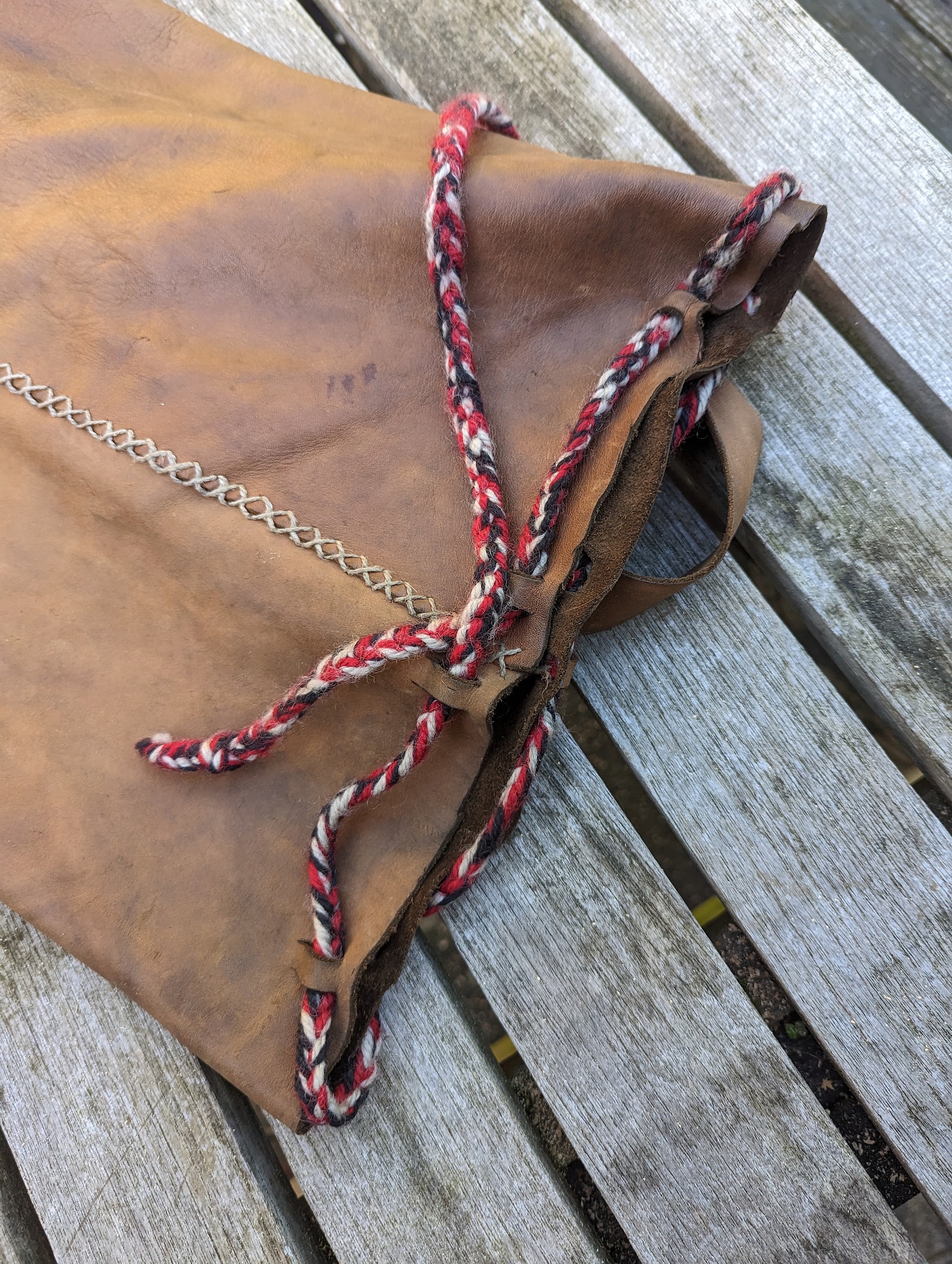 Leather Duffelbag for Reenactment / Larp / Cosplay (hand-stitched) - Etsy