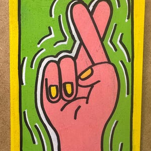Lucky – Hand Signals ACEO – Original Hand Gesture Mini Painting ...