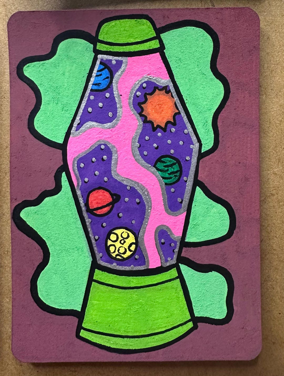 Mentally Gone ACEO – Space Lava Lamp Mini Painting – Psychedelic ...