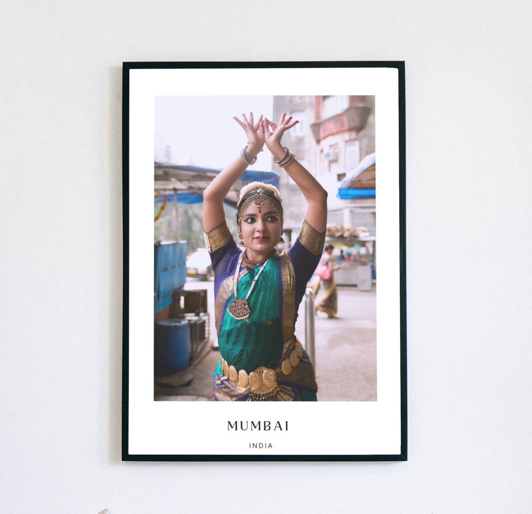 Mumbai India Poster Digital Download Cityscape Poster With Indian Dance ...