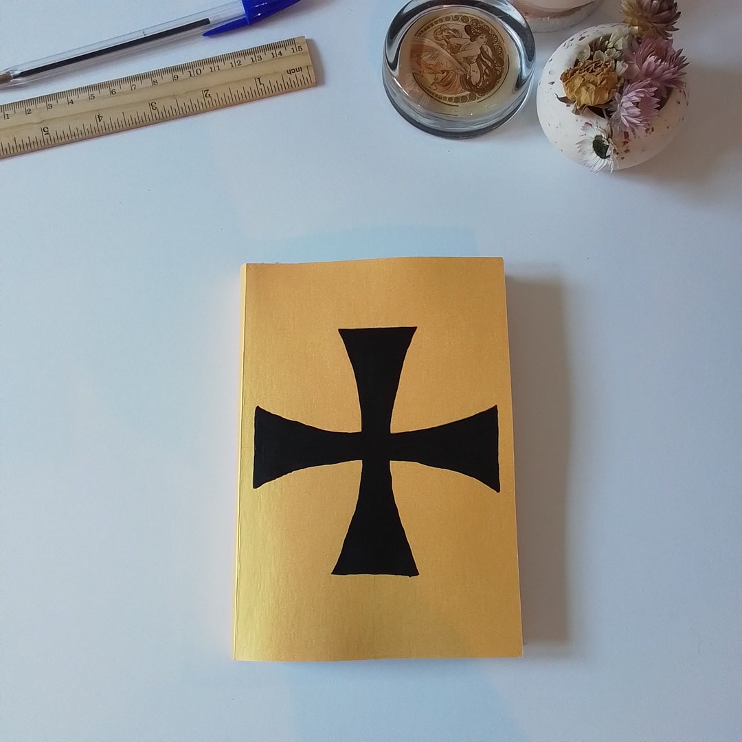 Cathar Cross on Gold Background, Artisanal Notebook, Recycled Paper ...
