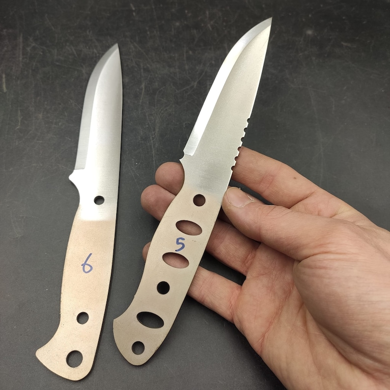 Razor Sharp Scandi Knife Blank, AEBL Steel Outdoor Blade, Knife Maker ...