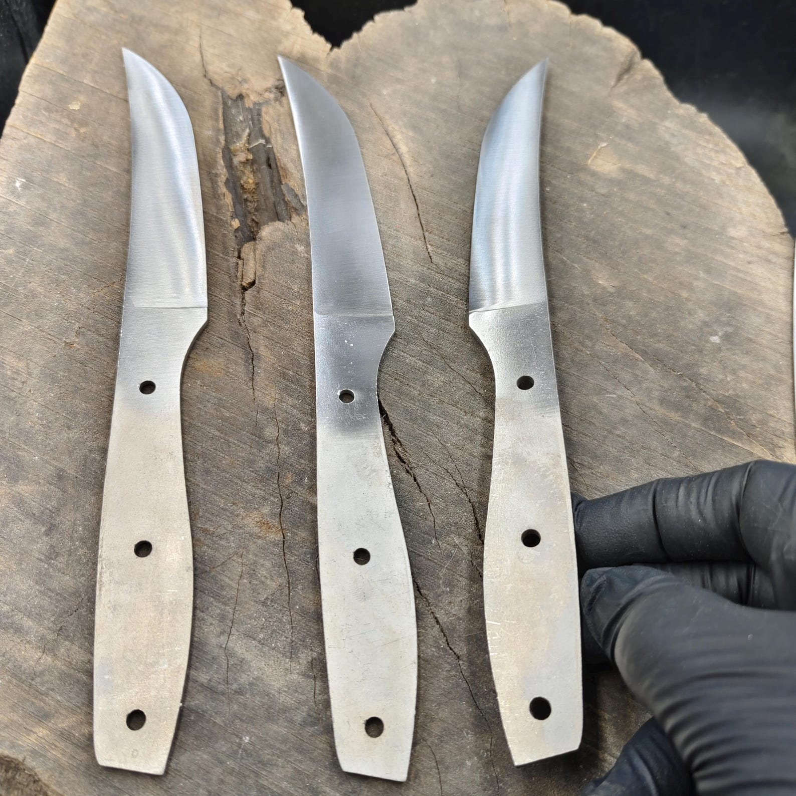 Steak Knife Blank, Heat Treated Curved Kitchen Blade Knife Making ...