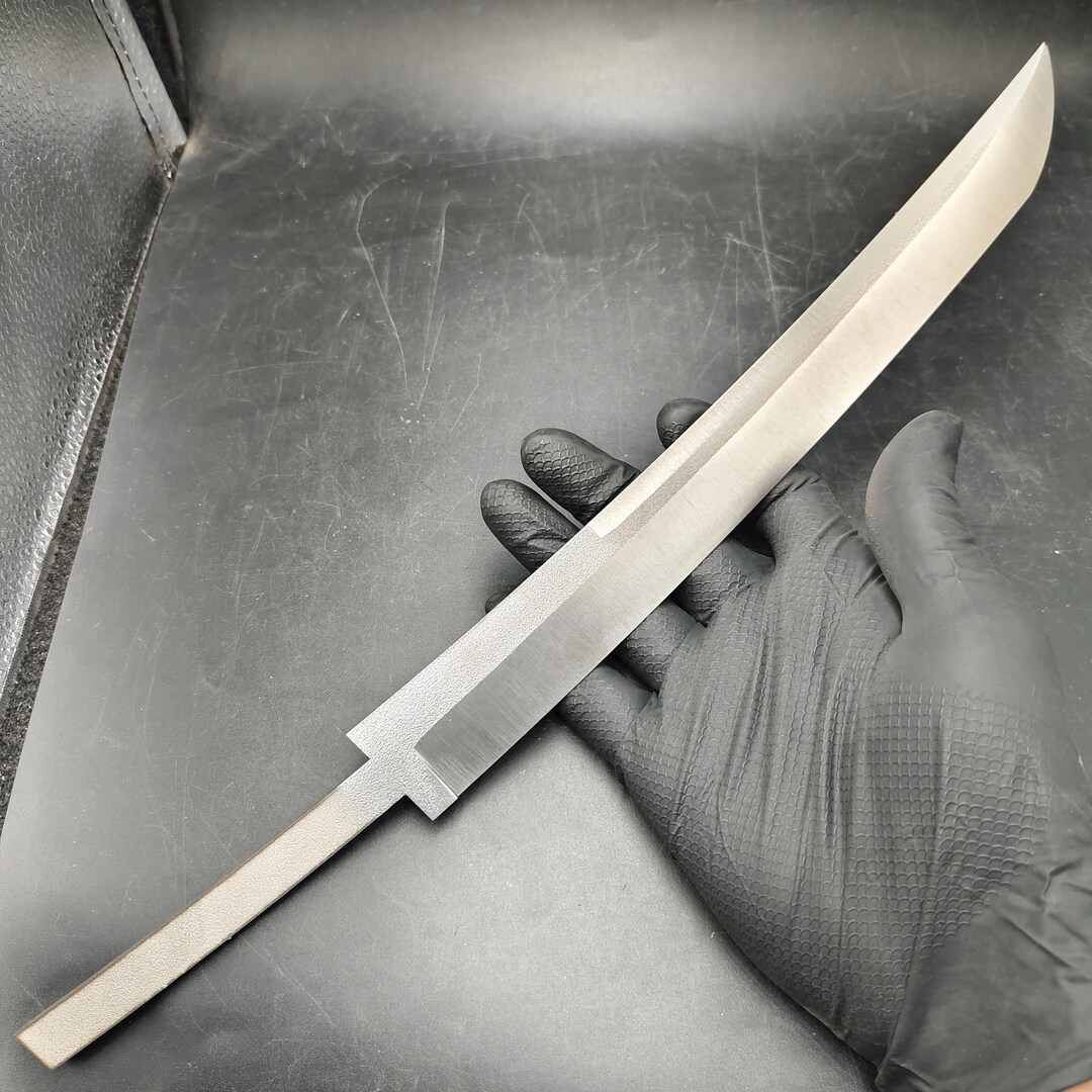 Japanese Hidden Tang Wakizashi Blade, Long Tanto Knife Blank, N690 ...