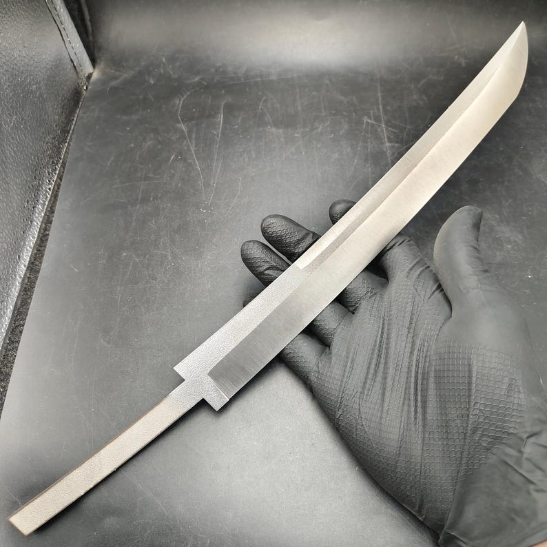 Japanese Wakizashi Blade, Long Tanto Knife Blank, Hardened N690 Steel ...