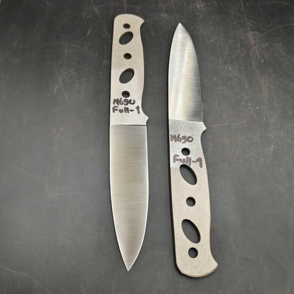 Full Flat Grind Outdoor Knife Blank, N690 Steel Hardened Blade, Knife ...