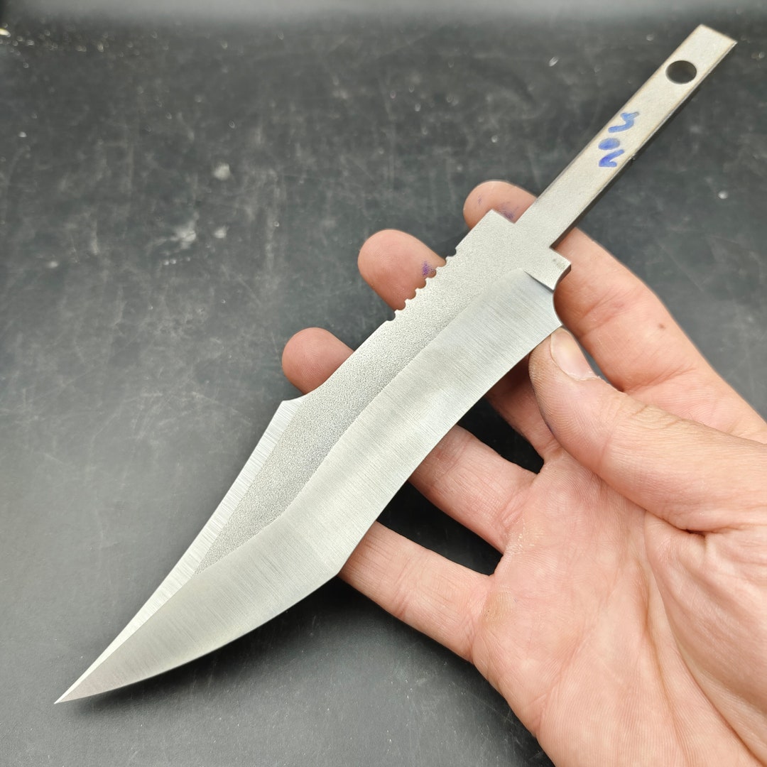 Hidden Tang Bowie Knife Blank, False Edge Puukko Blade Handmade Knife ...