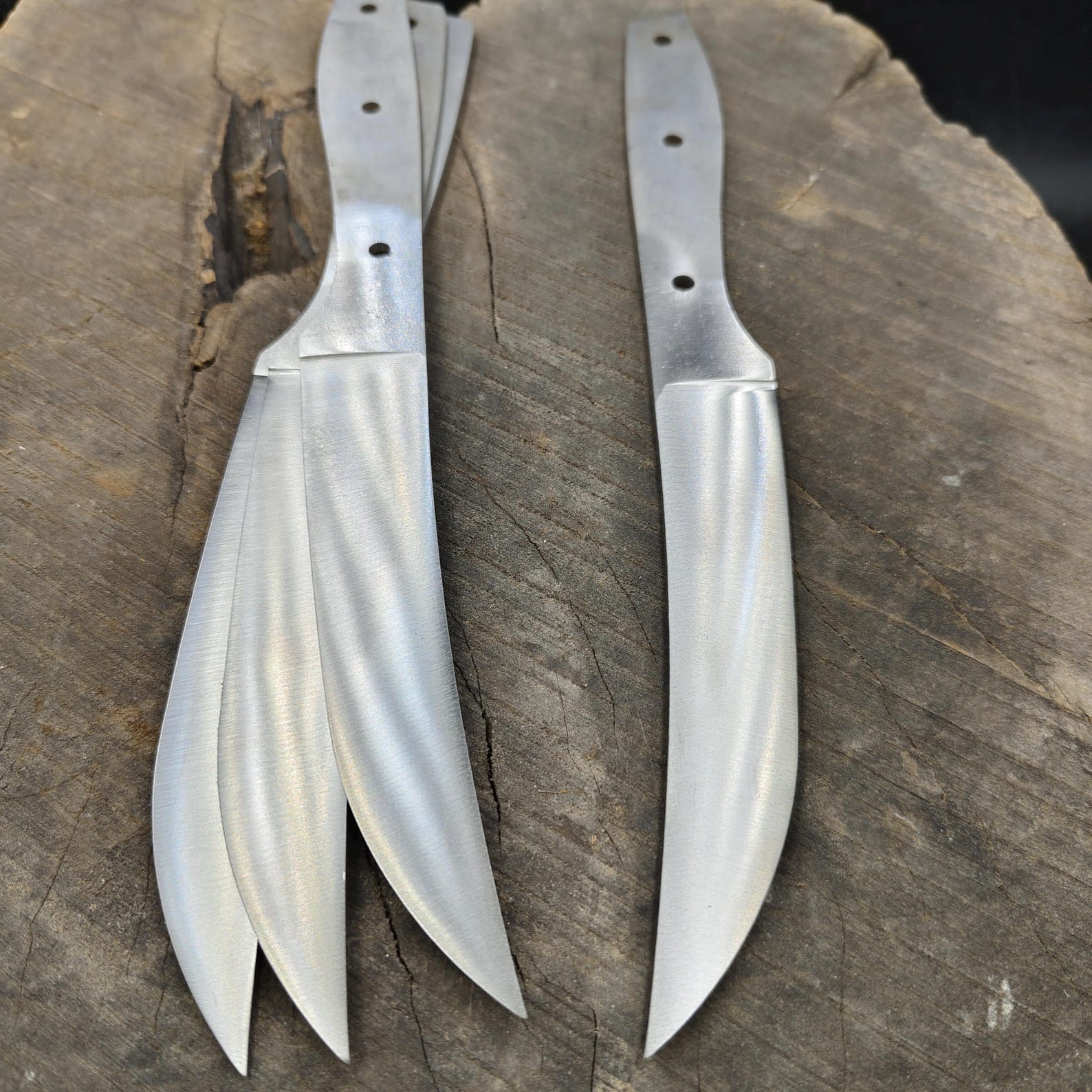 Steak Knife Blank, Heat Treated Curved Kitchen Blade Knife Making ...