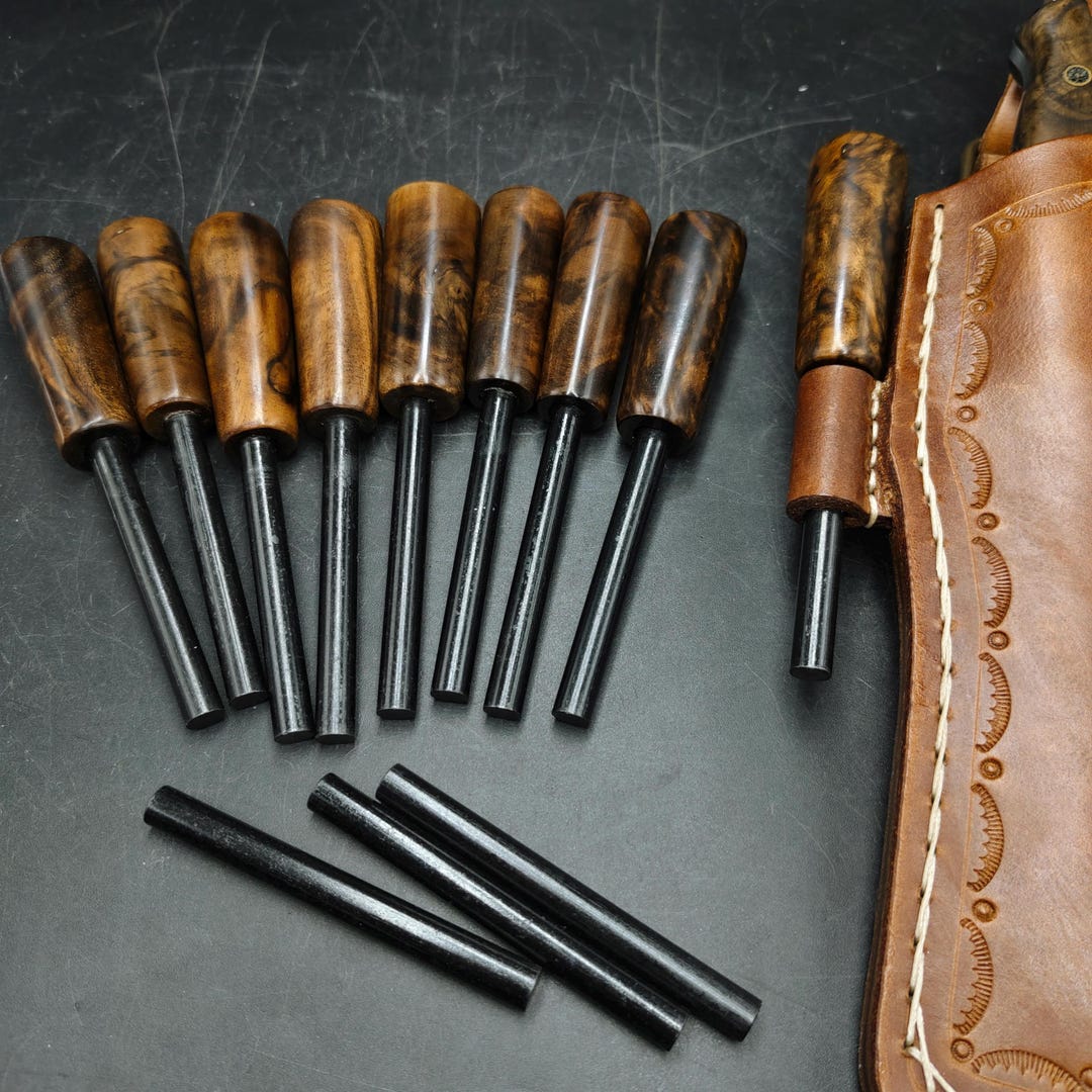 Ferro Rod Blank or Walnut Handle Fire Starter, Knife Maker Supplies ...