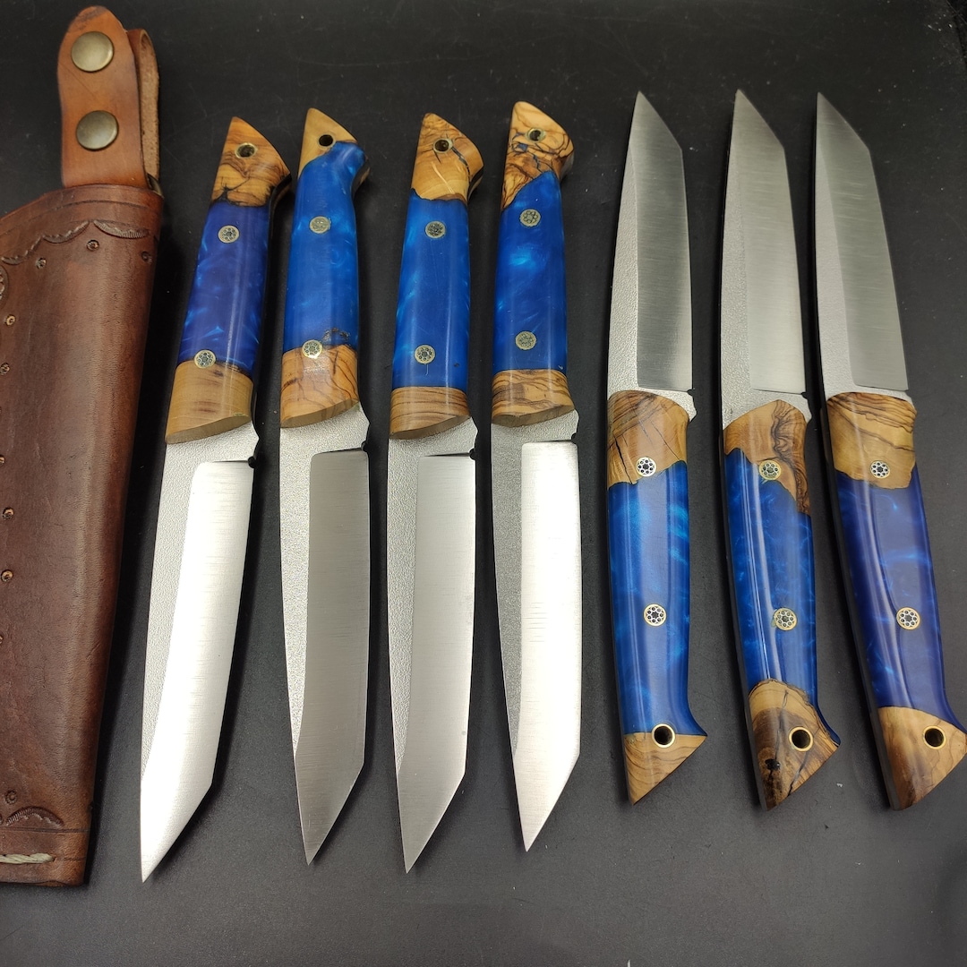 Custom Tanto Knife Lot, Wholesale 7 Pcs N690 Steel Fixed Blades, Free ...
