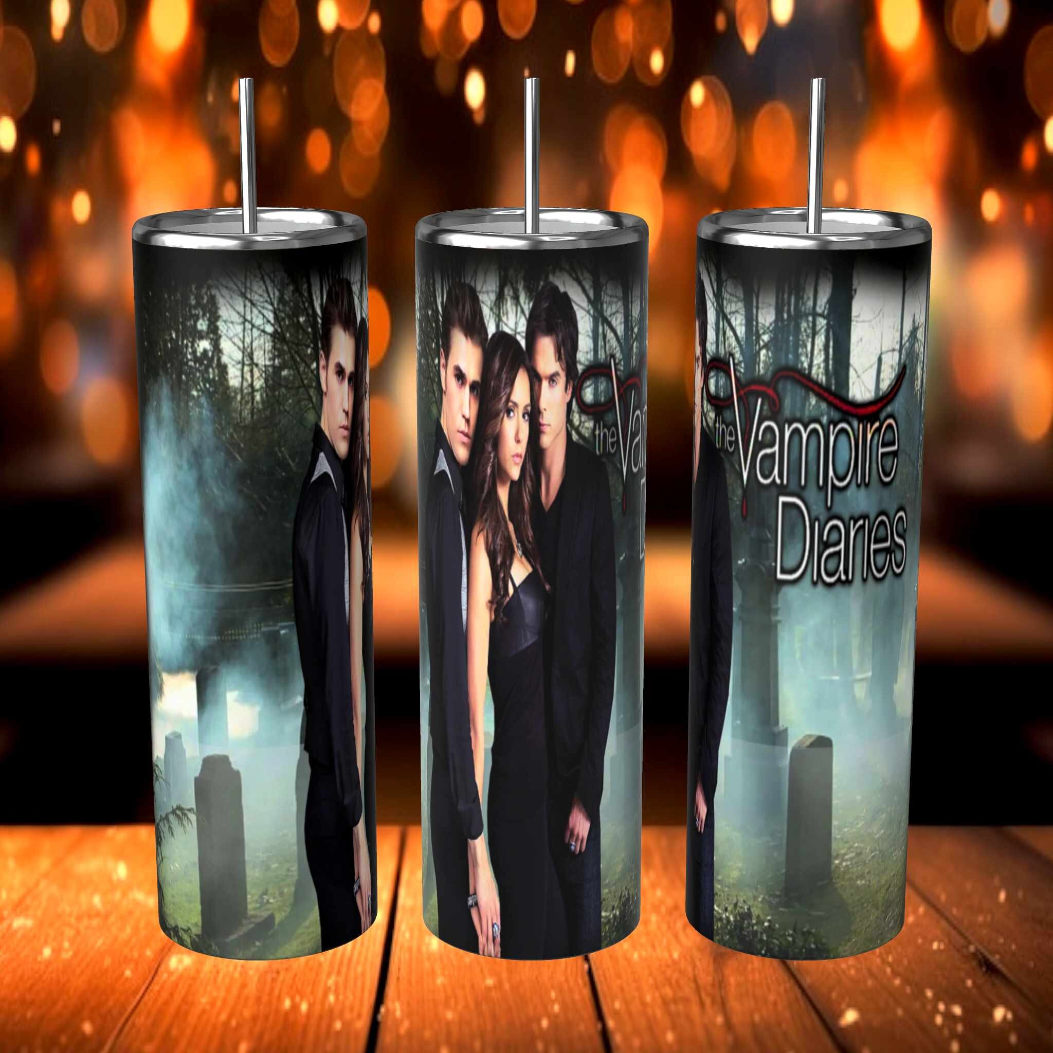 20oz Skinny Straight Vampire Love Diaries Sublimation Tumbler Design ...