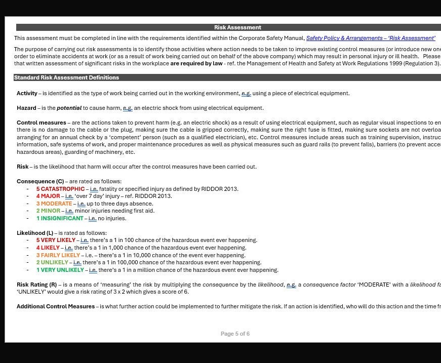 Holiday Let / Air B&B Fire Risk Assessment Editable Word Document - Etsy UK