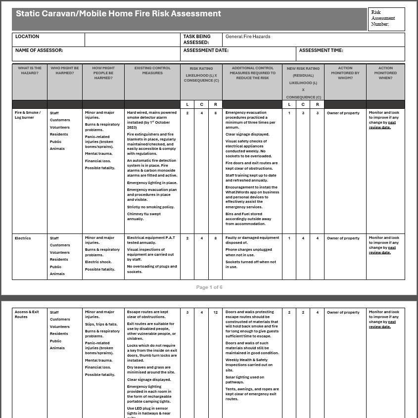 Beauty Salon General Health and Safety Risk Assessment Editable Word ...
