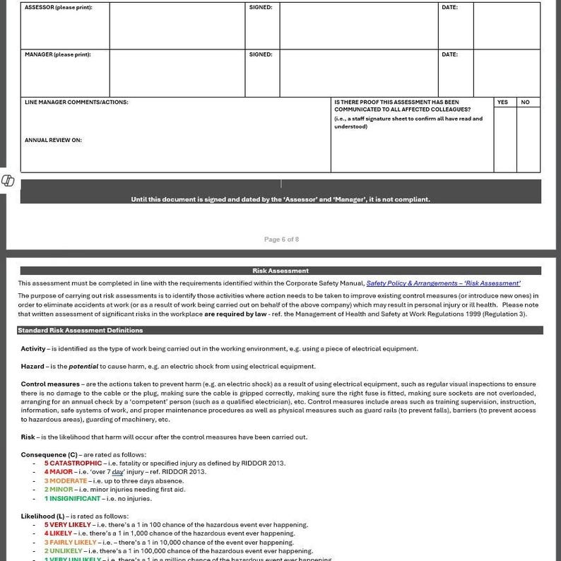 General Grass Cutting Risk Assessment Editable Word Document for ...