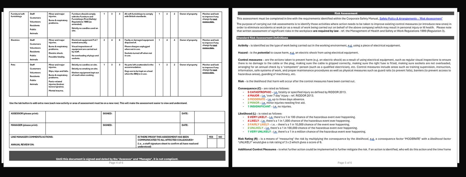 Holiday Let Mobile Home Static Caravan Fire Risk Assessment - Etsy