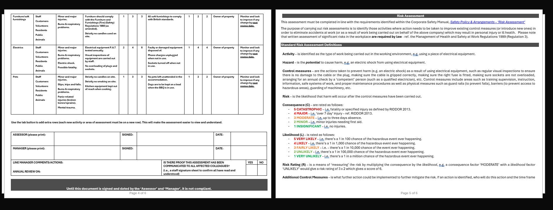 Holiday Let Mobile Home Static Caravan Fire Risk Assessment - Etsy