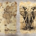 Safari Journal Kit – Vintage Elephant Designs, Wildlife Scenes, African ...
