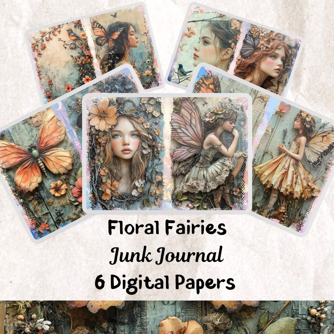 Floral Fairy - Magical Junk Journal Pages - Spring Fairy Graphics ...