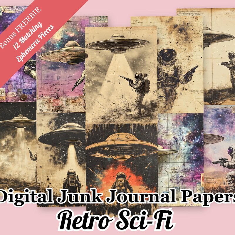 Retro Ufo Art Square - Etsy UK