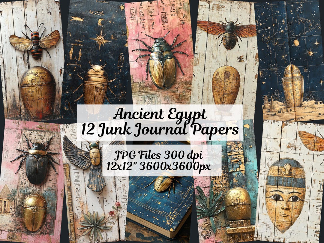 Ancient Egypt Digital Paper: Hieroglyphics, Scrapbook, Cardmaking (JPG ...