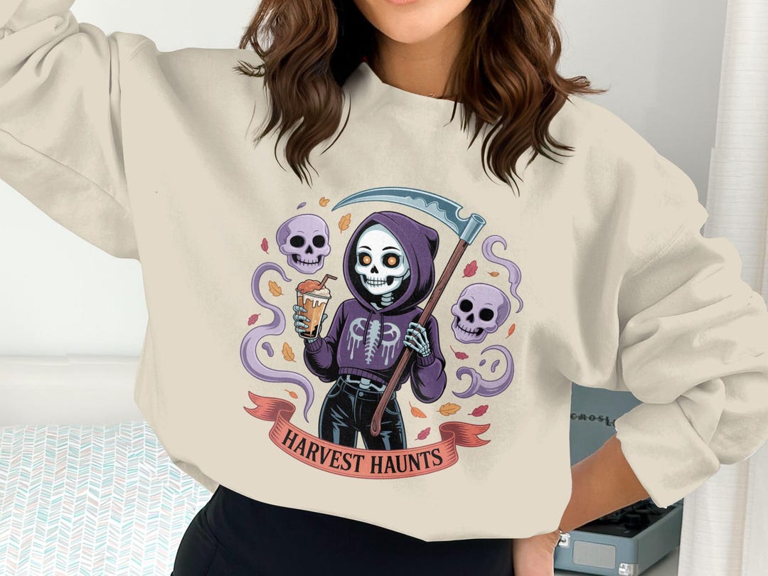 Digital Download PNG, Harvest Haunts, Pumpkin Spice PNG, Fall Grim ...