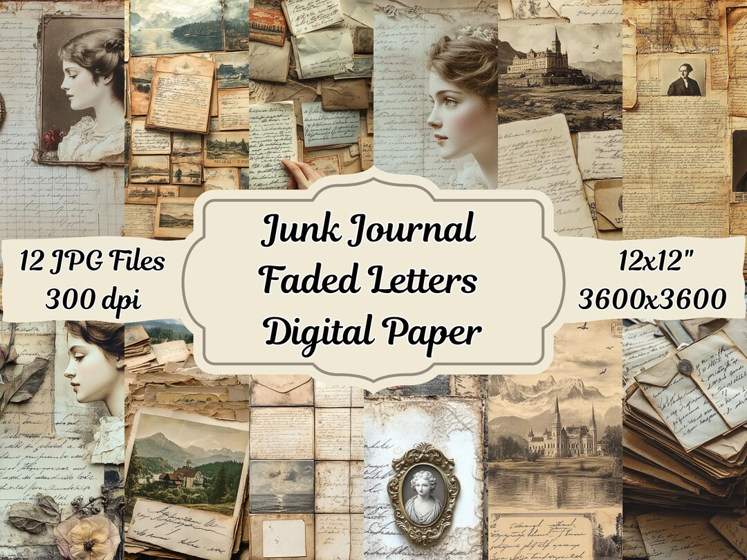 Junk Journal Digital Paper, Vintage Letters and Envelopes, Nostalgic ...