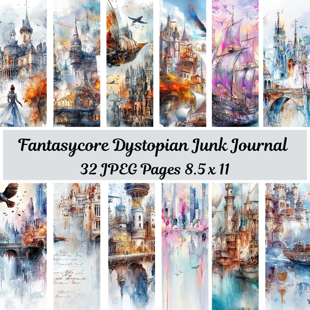 Fantasycore Dystopian City Junk Journal, Steampunk Digital Pages ...