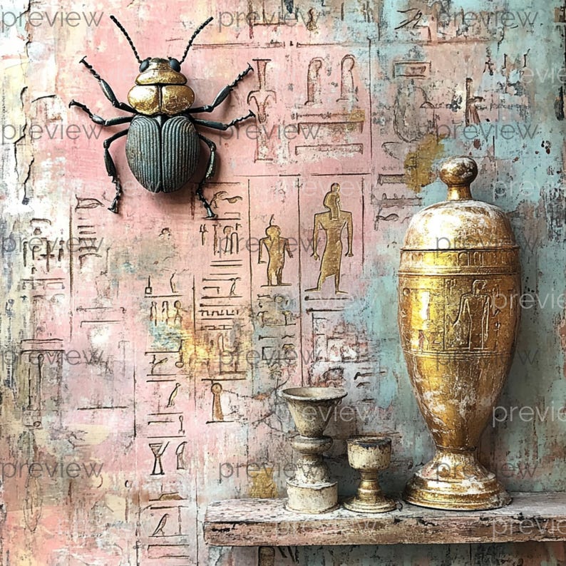 Ancient Egypt Junk Journal Digital Paper Hieroglyphics JPG Images ...