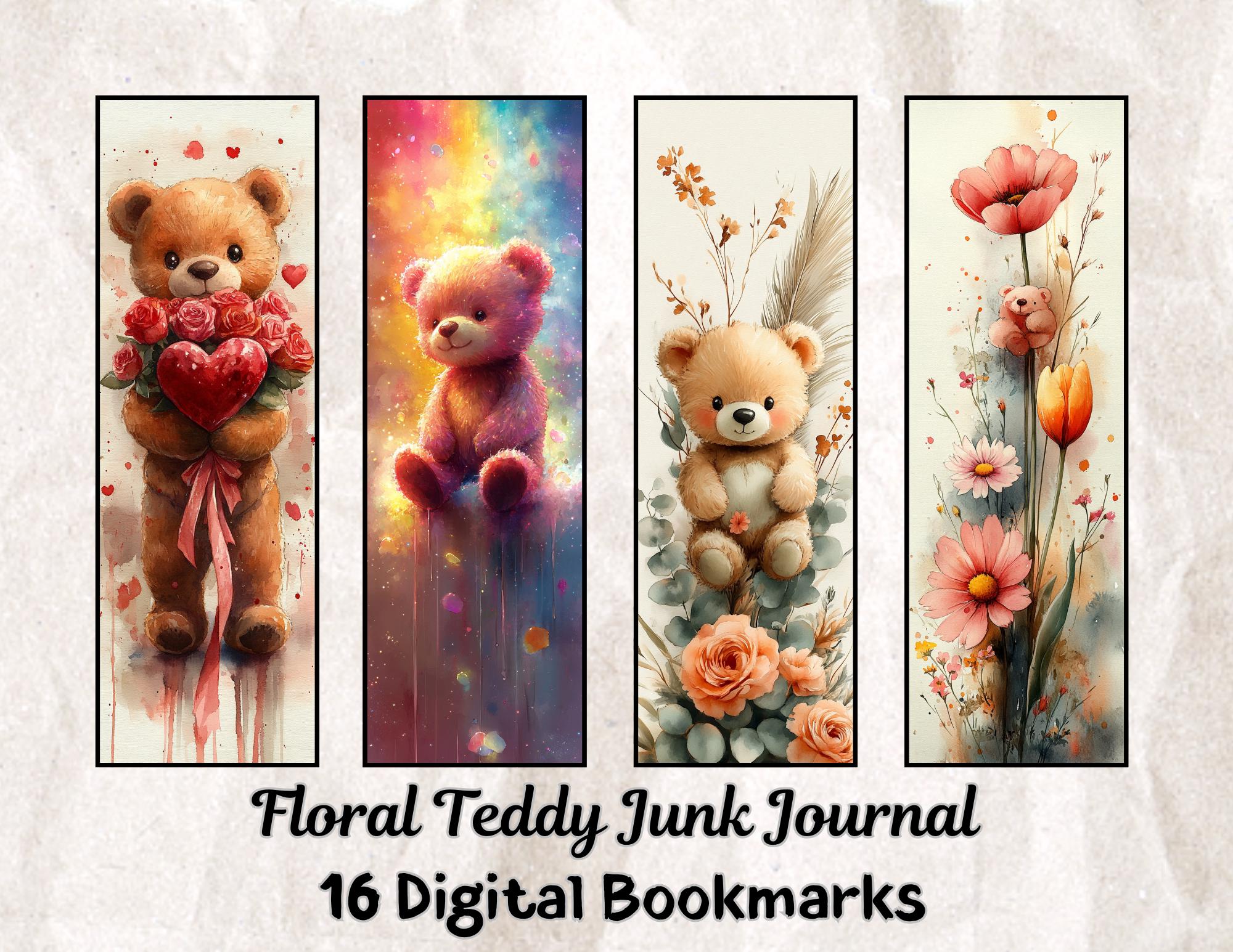 Printable Teddy Bear Bookmarks, Junk Journal, Cute Animal Designs ...