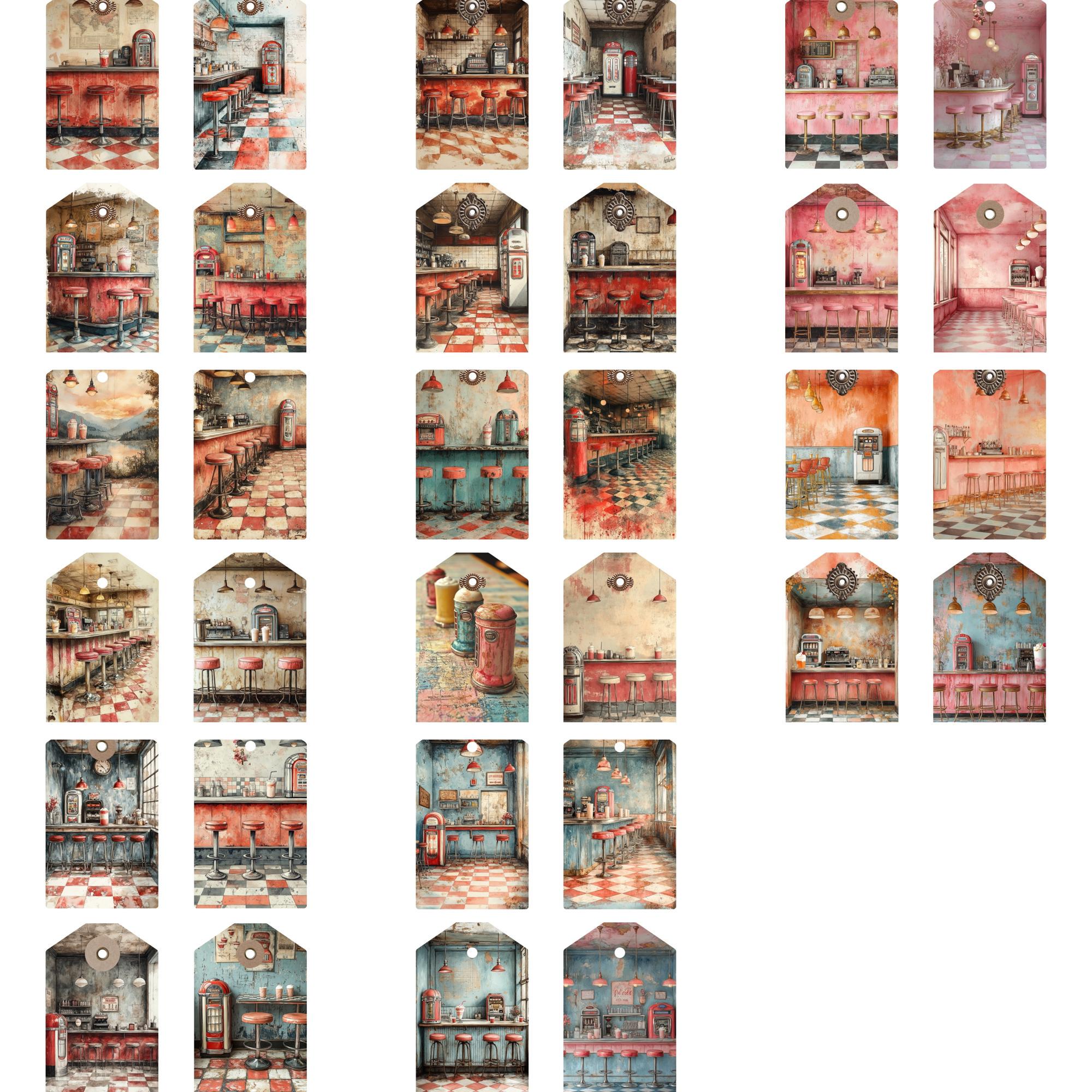 Retro Diner Junk Journal Tags: 1950s Ephemera (digital Download) - Etsy