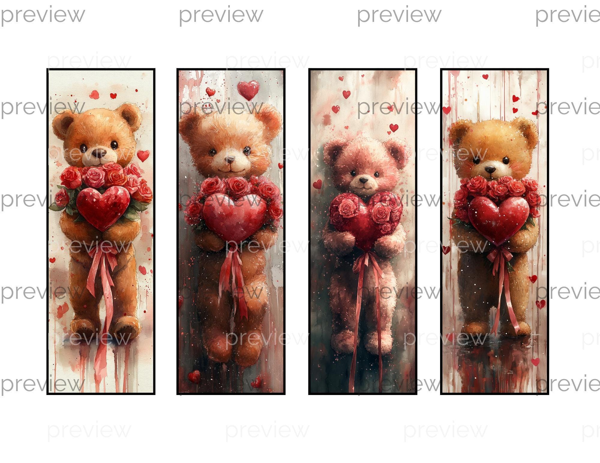 Printable Teddy Bear Bookmarks, Junk Journal, Cute Animal Designs ...