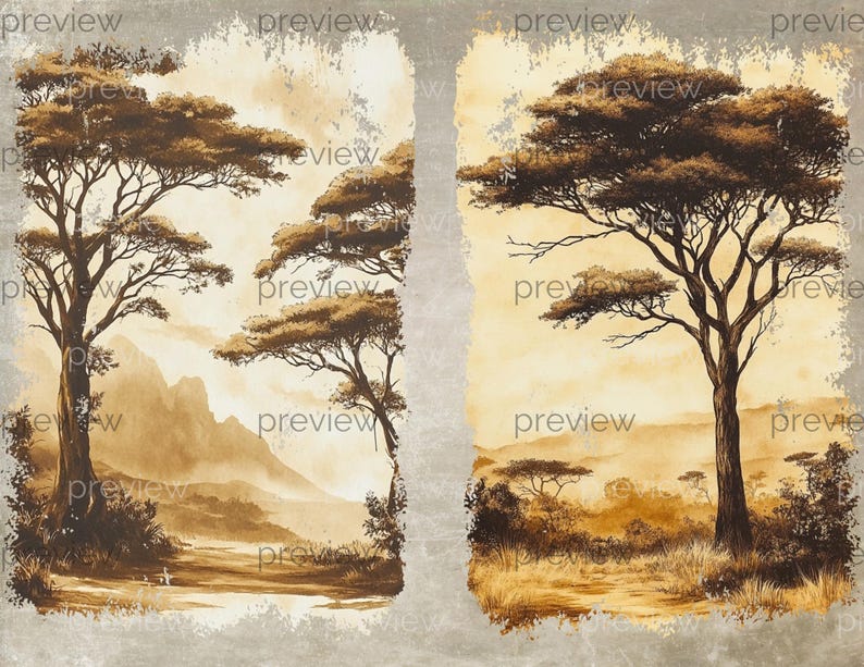 Safari Journal Kit – Vintage Elephant Designs, Wildlife Scenes, African ...