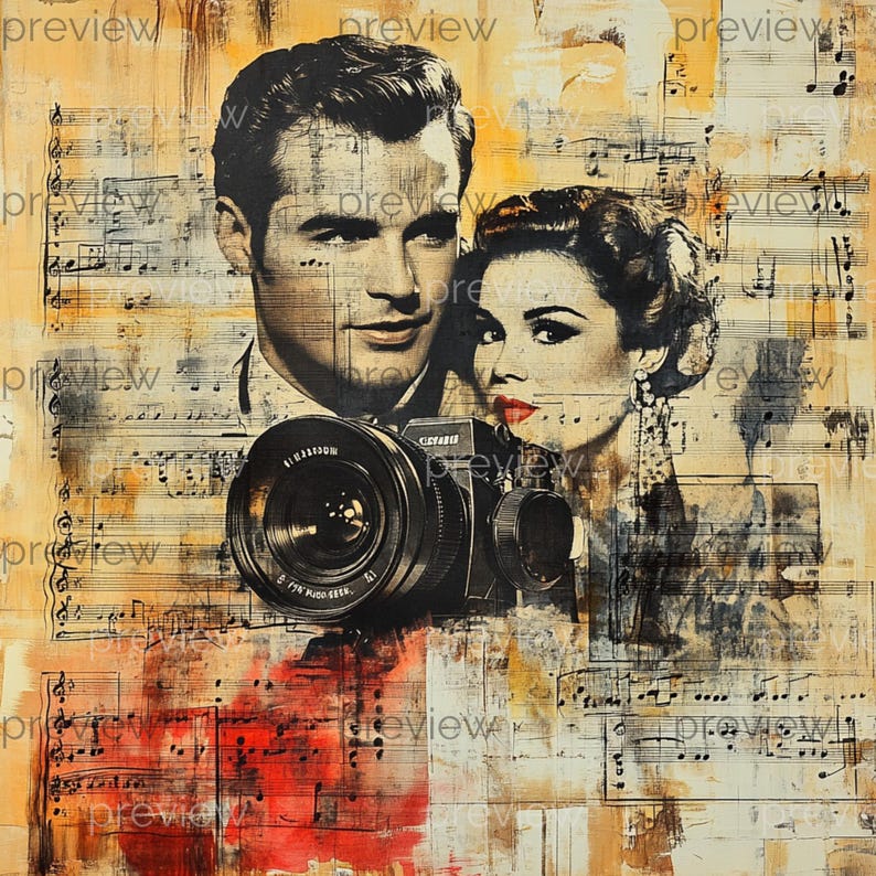Hollywood Glamour Junk Journal Digital Paper Movie JPG Images Scrapbook ...