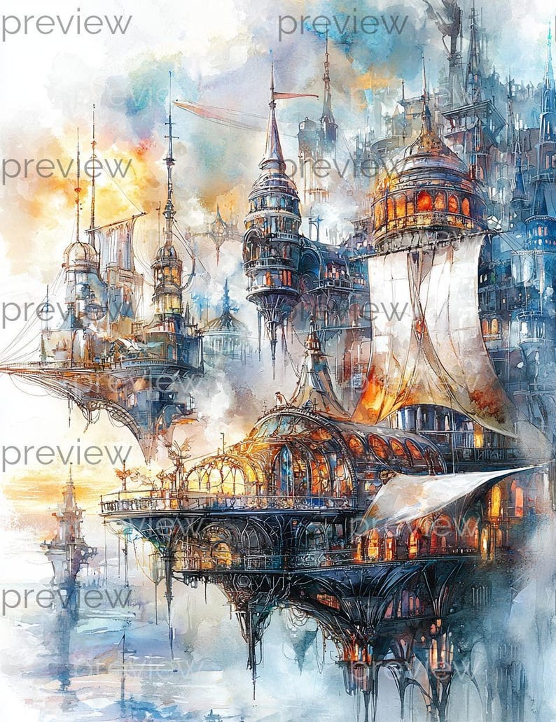 Fantasycore Dystopian City Junk Journal, Steampunk Digital Pages ...